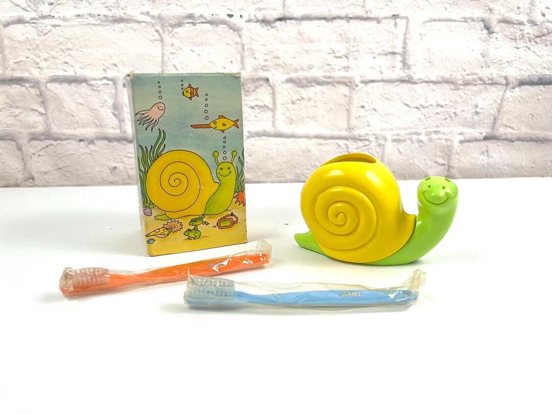 Vintage Avon Smiley Snail Toothbrush Holder New Old Stock Toddler Gift ...