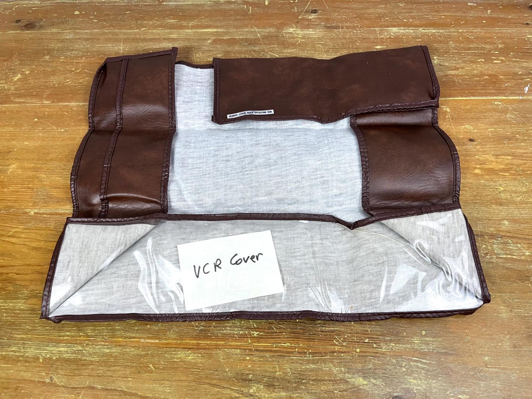 Vintage VCR VHS Player Dust Cover Faux Leather See Thru Front - Etsy