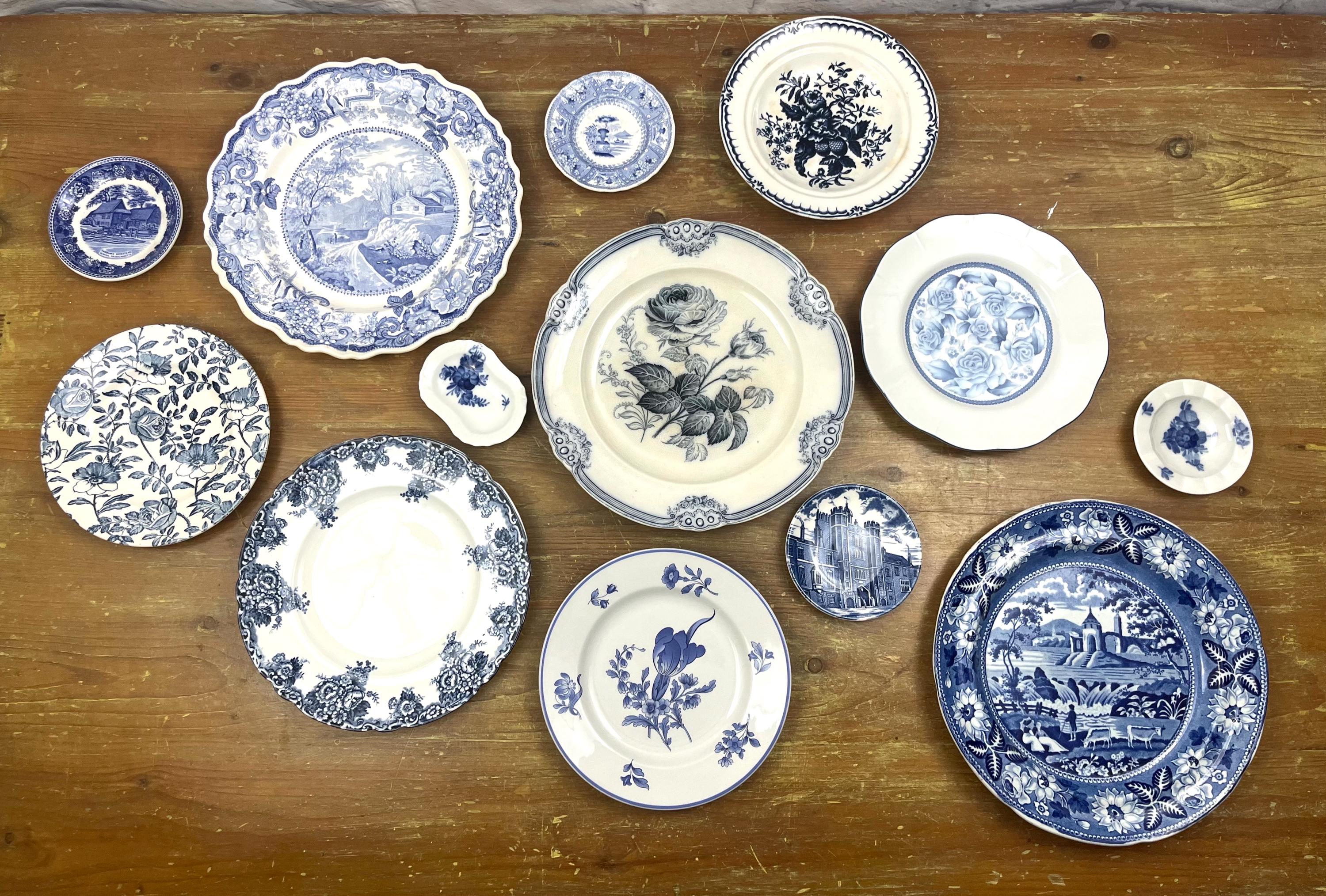 Vintage Antique Blue White Transferware Plates Decorative Wall Plates ...