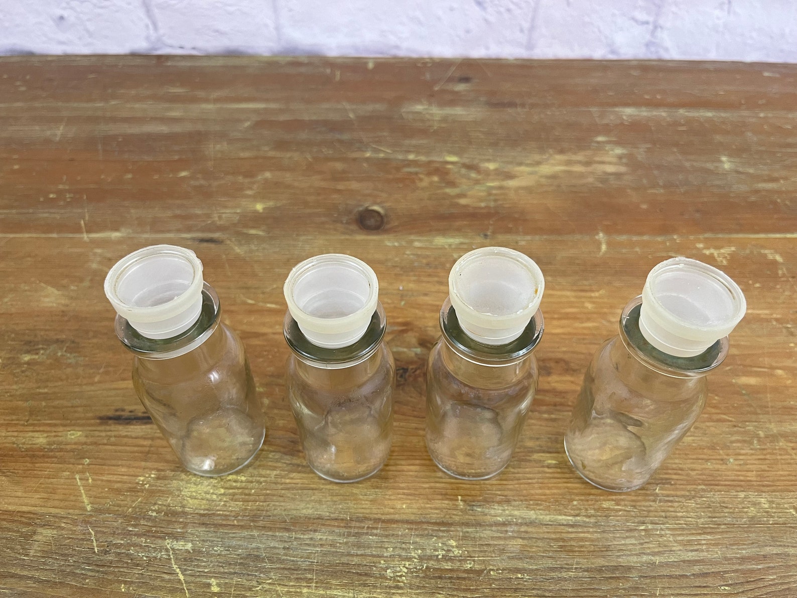 Vintage Glass Spice Jars Apothecary Jars Set of 4 Glass Jars ...