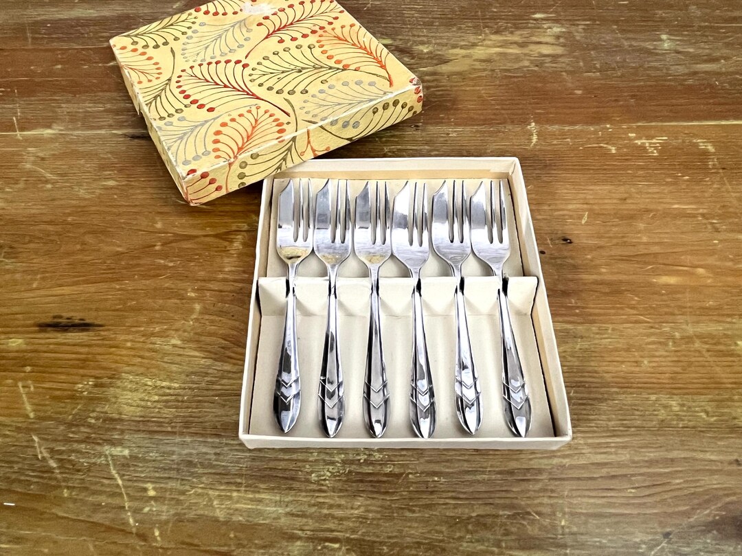 Vintage Silverplate Pastry Forks Set of 6 Dessert Forks Cake Forks MS ...