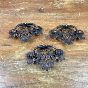 Vintage Set of 3 Bail Drawer Pulls Dresser Pulls Bureau Drawer Pulls ...