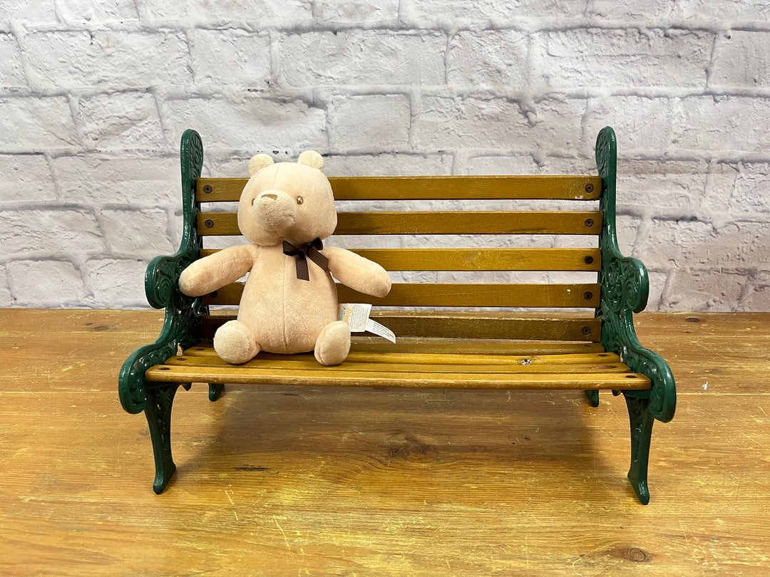 Vintage Green Cast Iron Doll Sized Park Bench Decorative Christmas ...