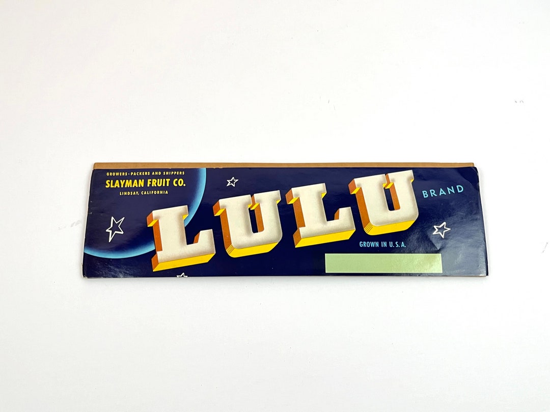 Vintage Paper Slayman Fruit Co Label "lu Lu" Perfect for a Lou or ...