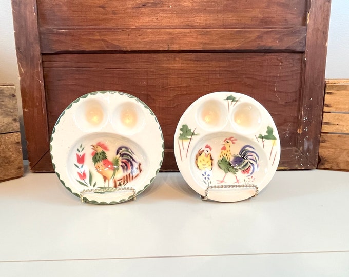 Rooster Chicken Plate/ 6 Square Plates/ Discontinued China Plate ...