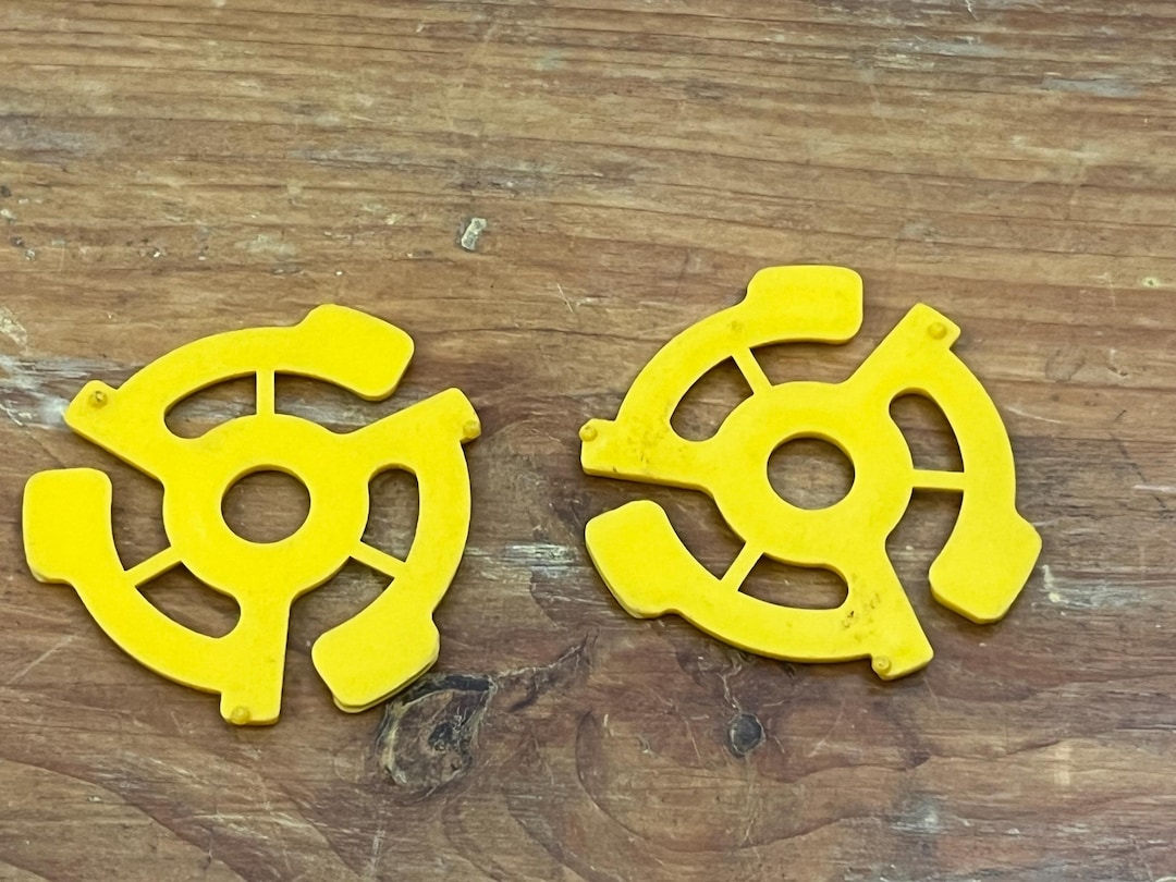 Vintage Pair of Red or Yellow 45 Rpm Record Adaptors Made in the USA ...