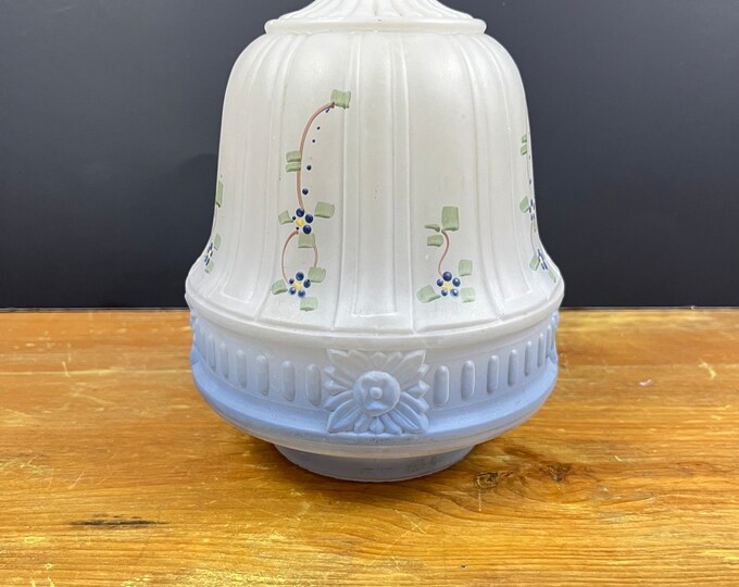 Art Deco Light Shade Wall Sconce Hall Light Hand Painted Blue and White ...