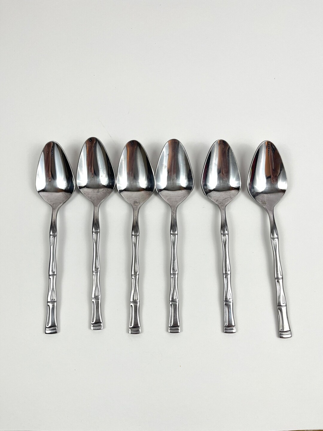 Vintage Stainless by Cellar Bamboo Style Place Spoons Set of 6 - Etsy