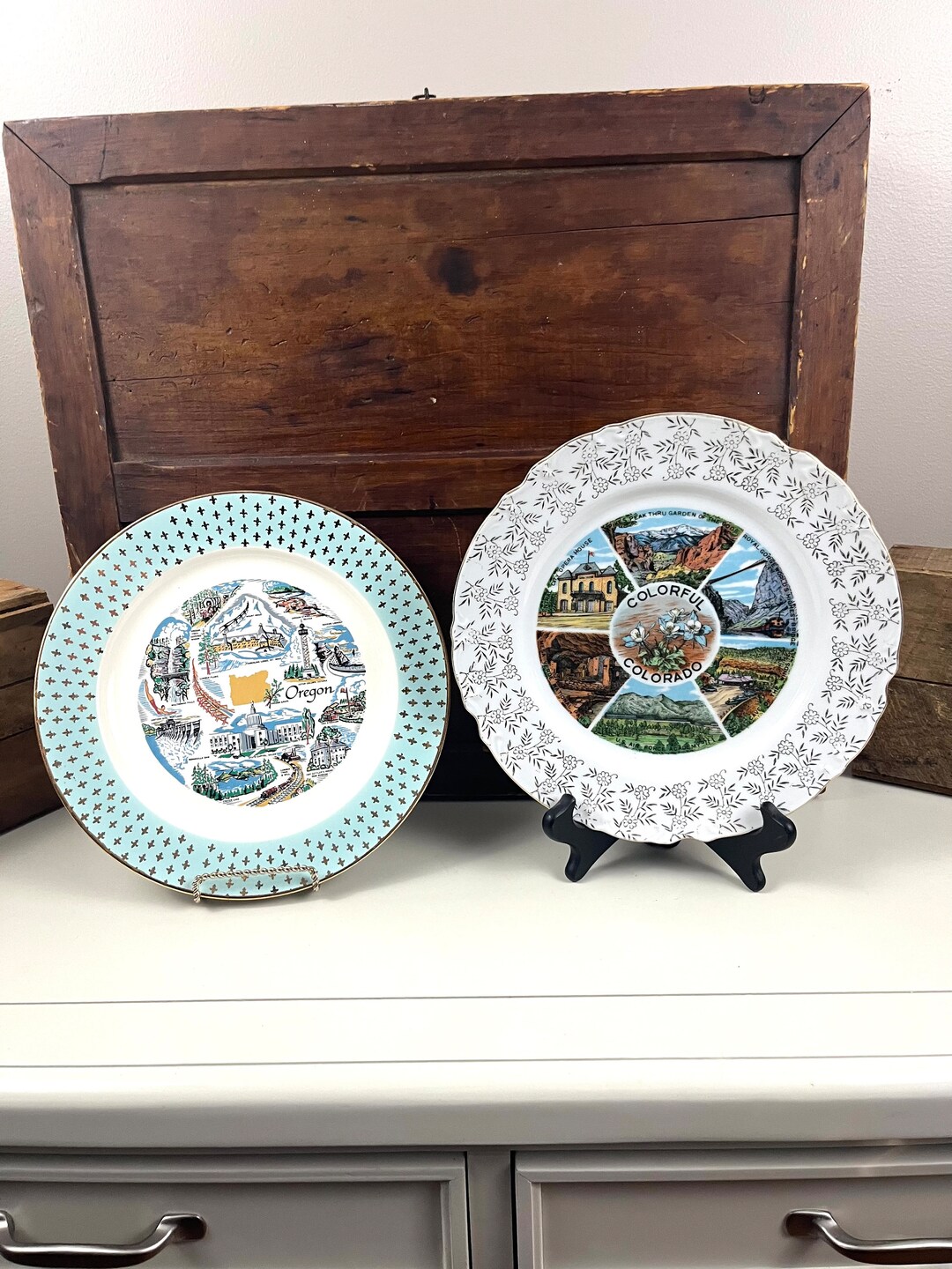 Vintage State Plates Decorative Wall Plates Colorado Wall Plate ...