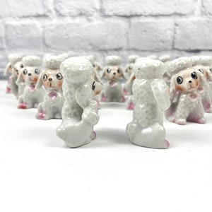 Vintage Pink and White Poodle Figurines Porcelain Poodles Two Styles ...
