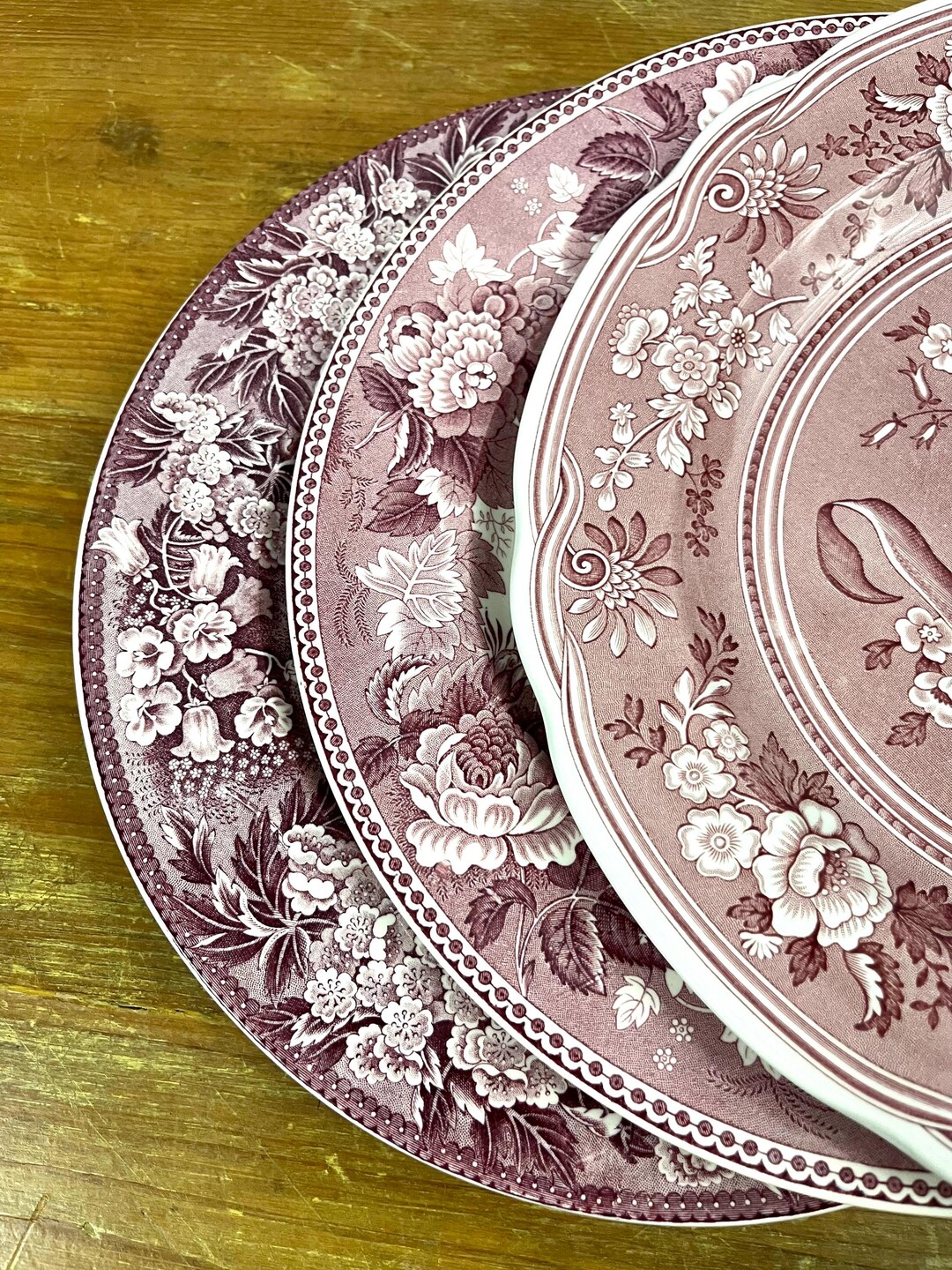 Vintage Lavender & Pink Transferware Dinner Plates Mix and Match Set of ...