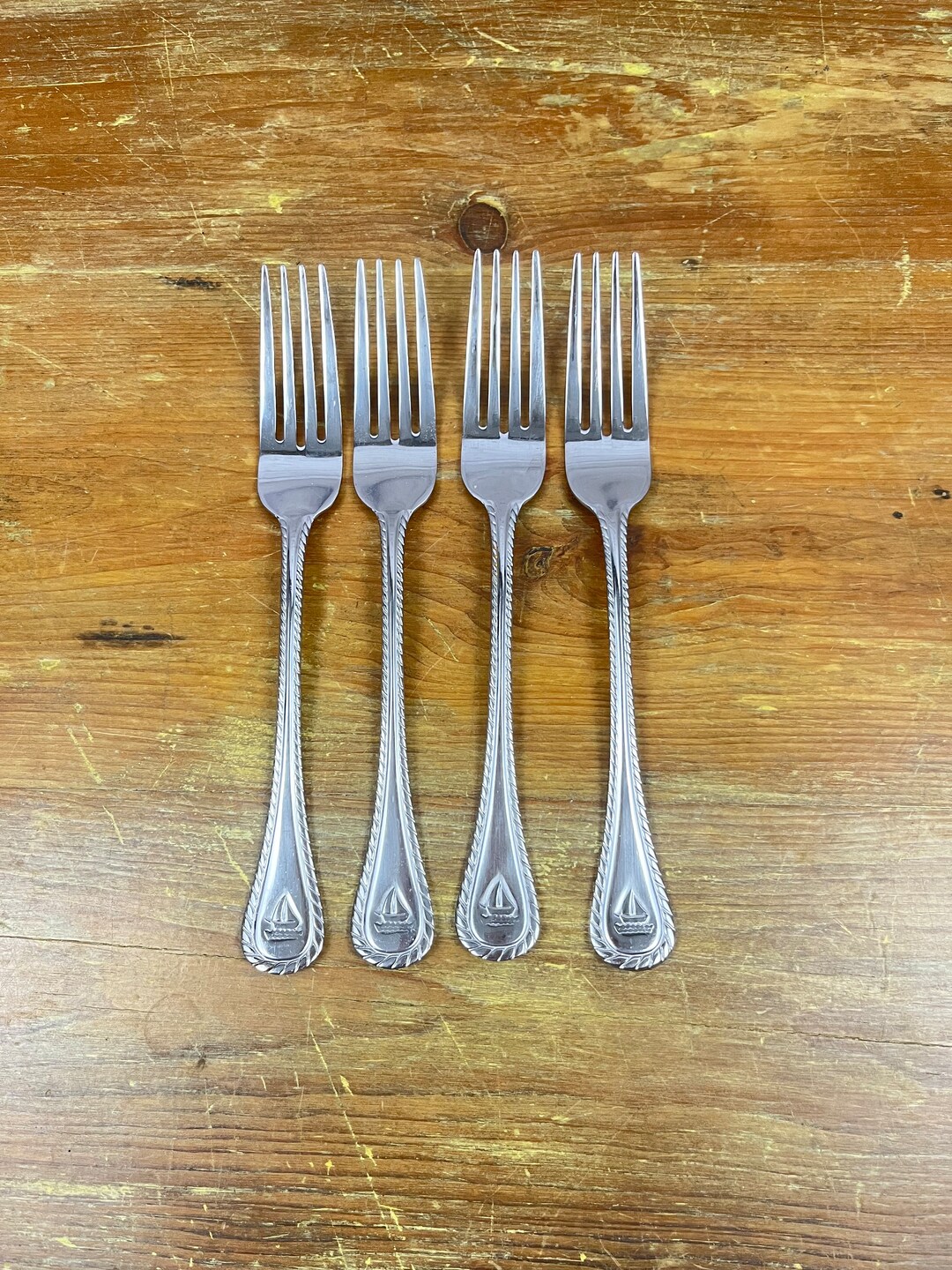 Towle Silver Forks Nautical Themed Ship and Rope Design Stainless - Etsy