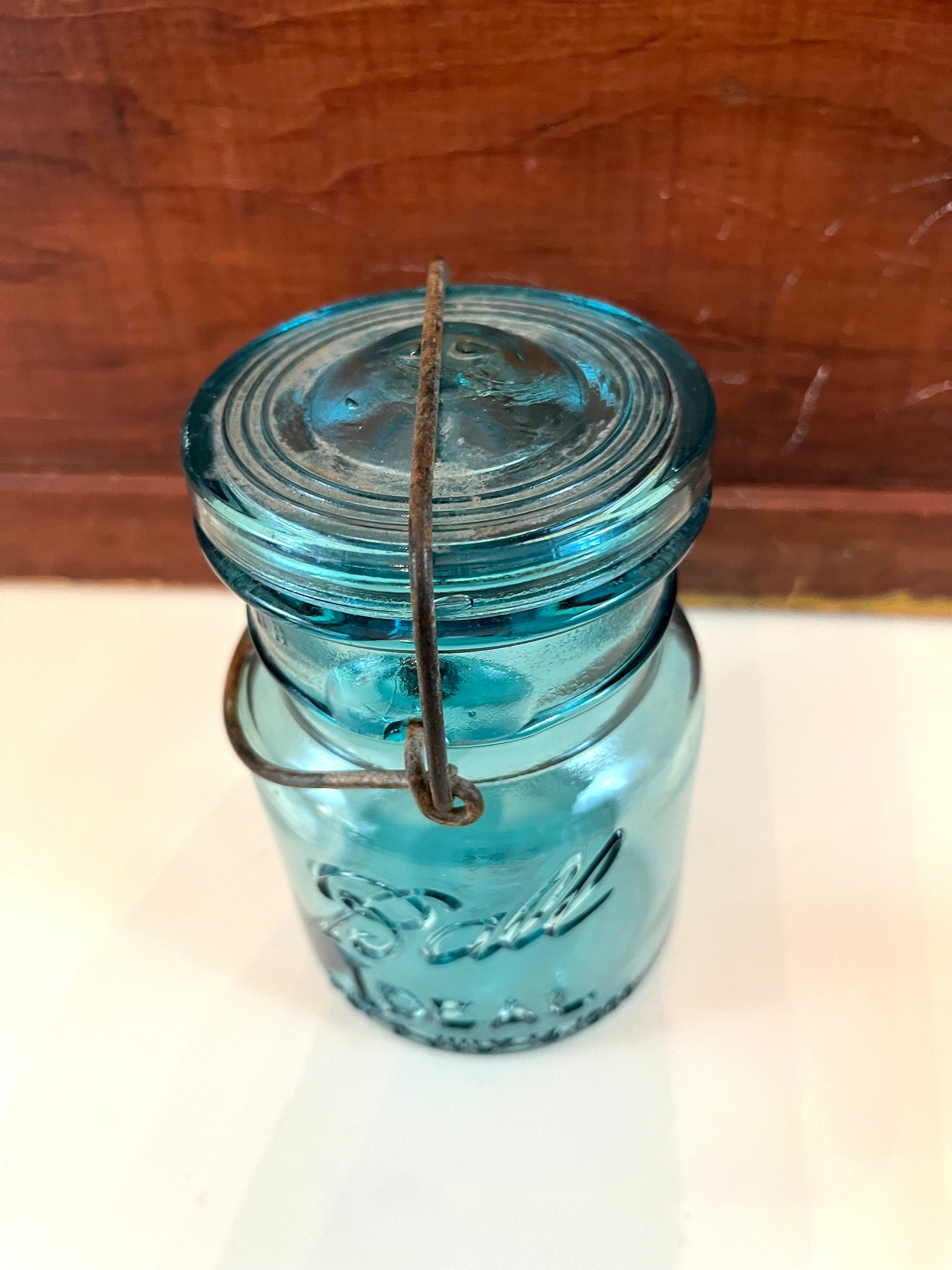Vintage Small Blue Ideal Canning Jar Wire Bail Jar Kitchen Storage ...