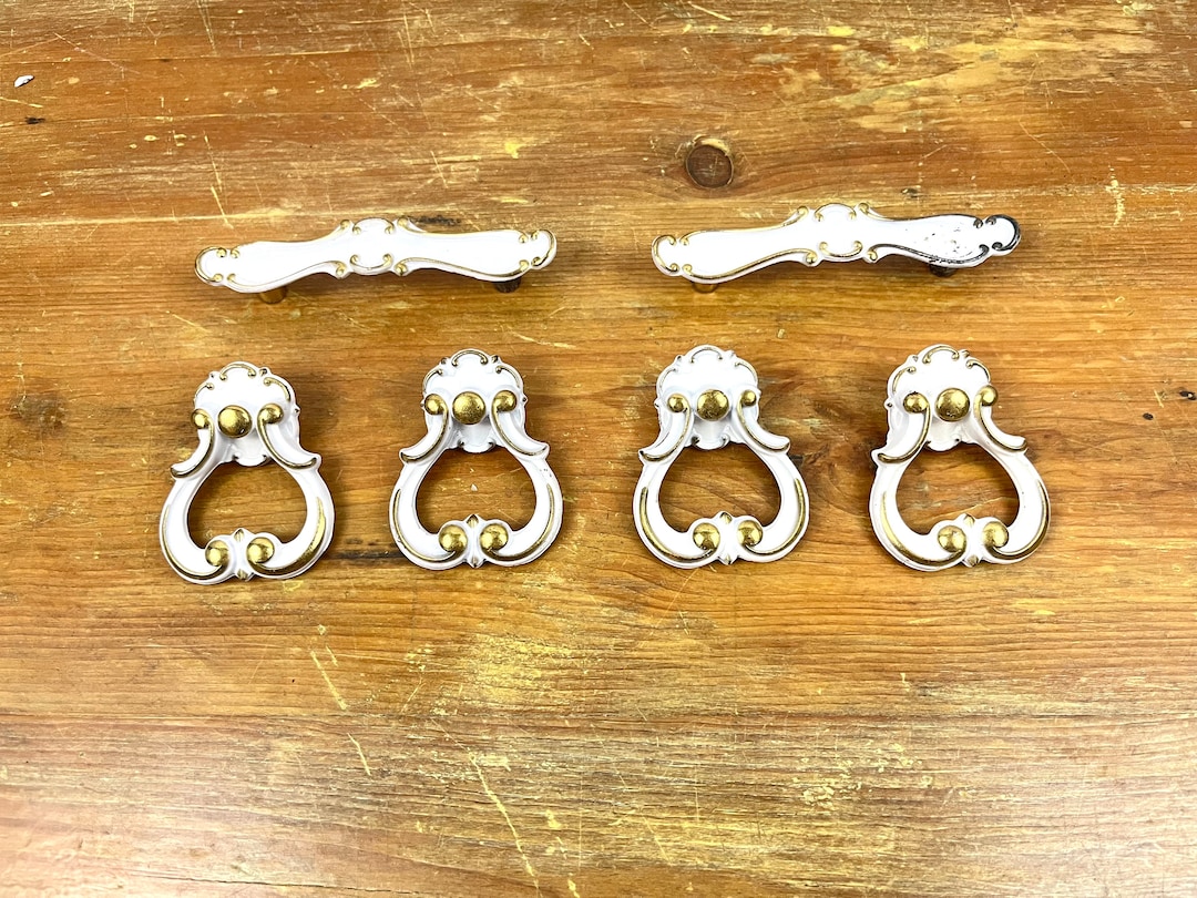 Vintage French Provincial Style Drawer Bail Pull Hollywood Regency Ring ...