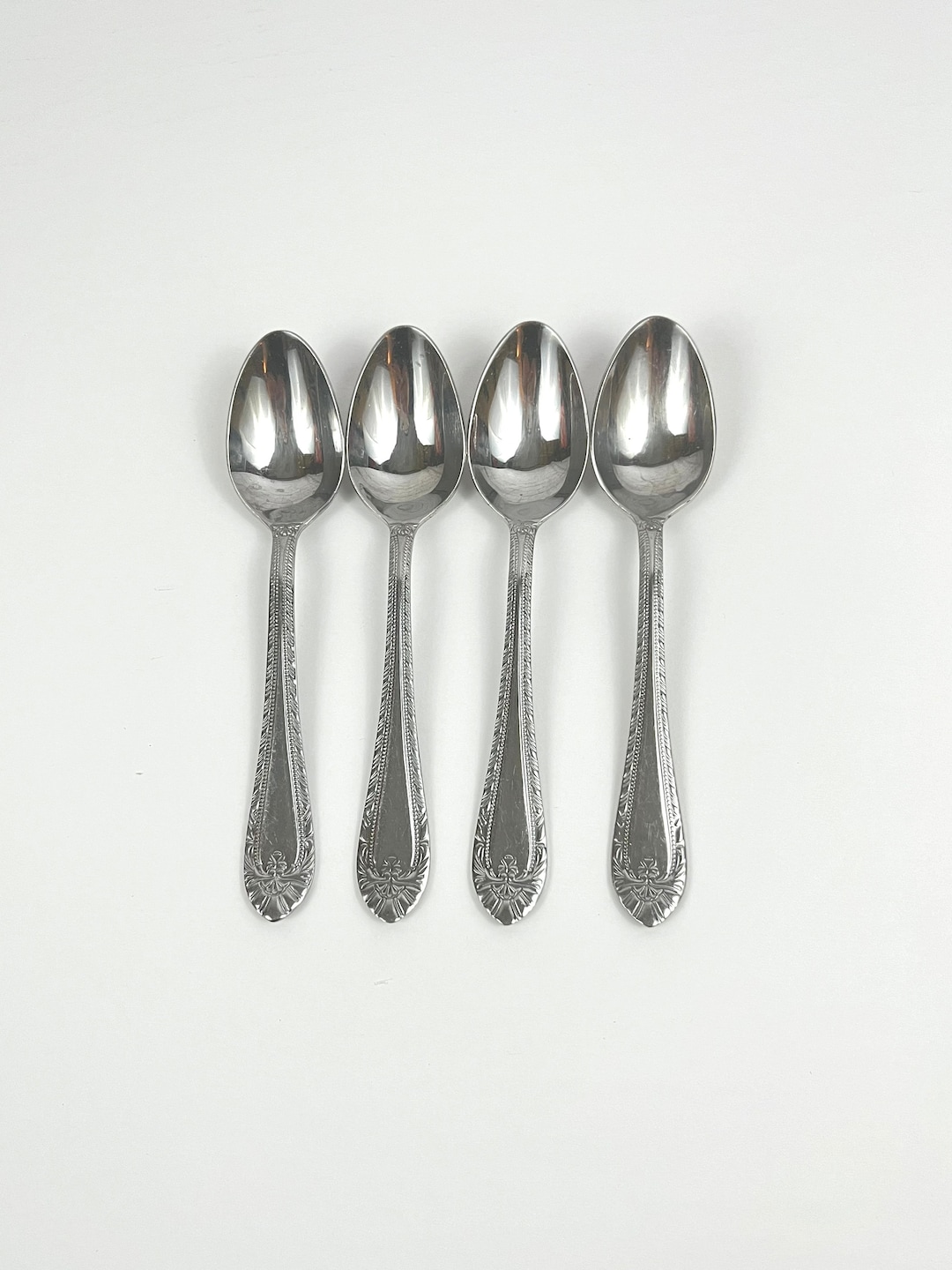 Vintage Set of 4 Spoons Royal Britannia Dessert Spoons Reed and Barton ...