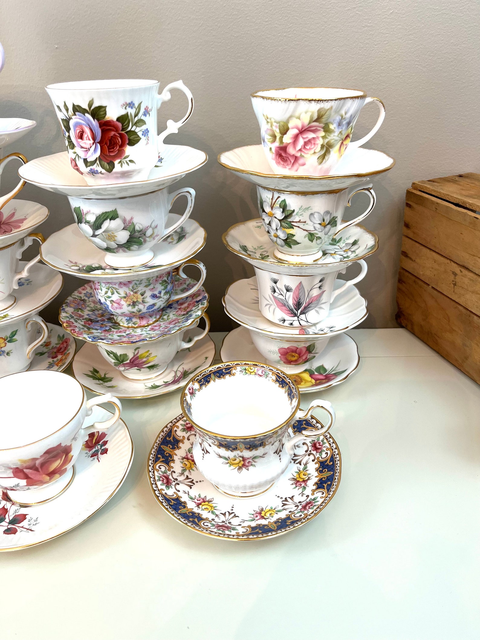 Gorgeous Vintage Mix & Match Teacup Sets Mismatched Tea Party Bridal ...
