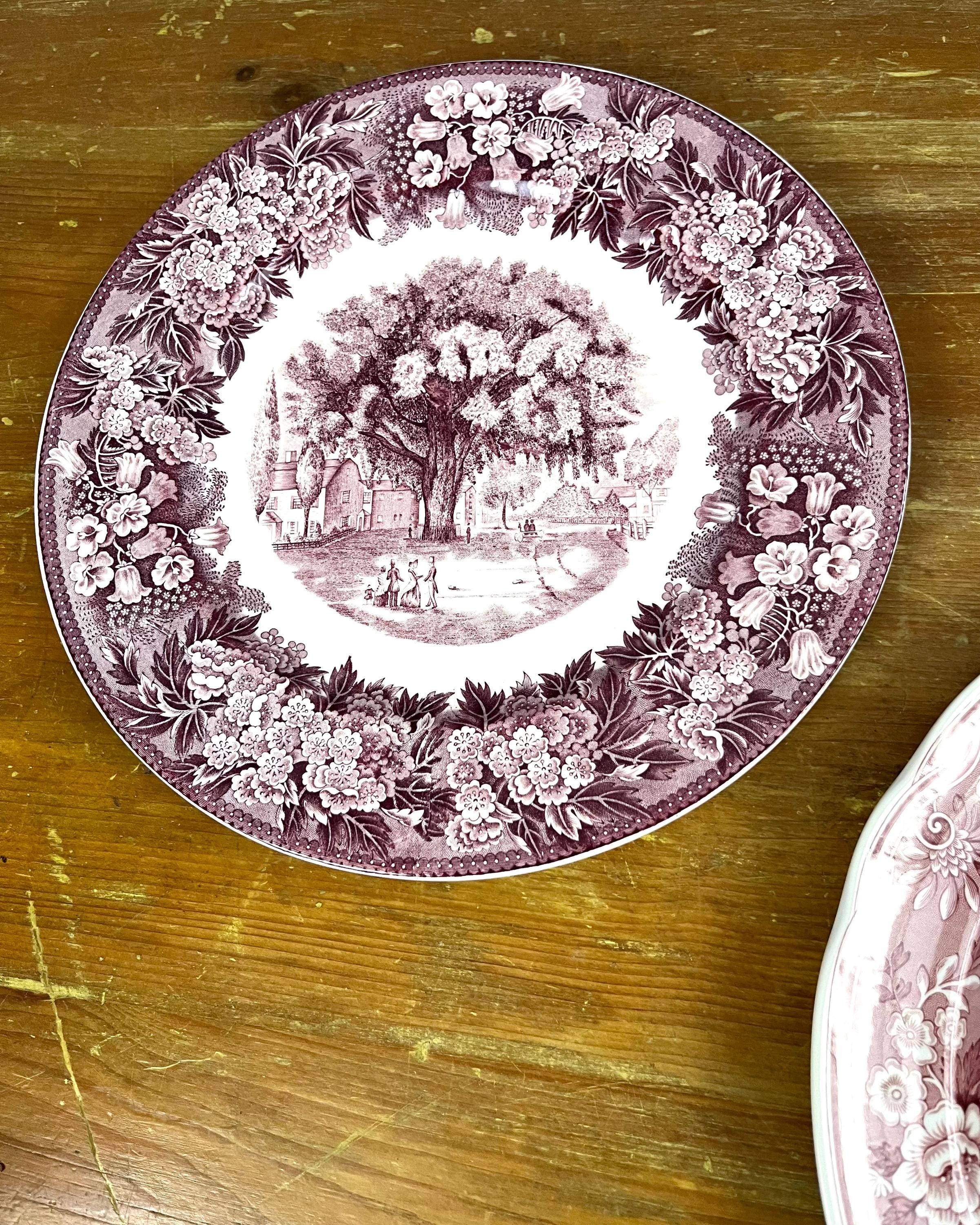 Vintage Lavender & Pink Transferware Dinner Plates Mix and Match Set of ...