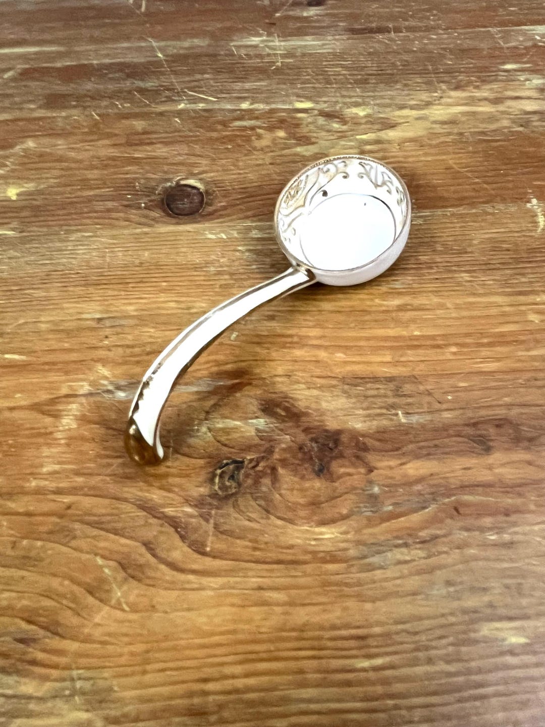 Vintage Porcelain Nippon Teaspoon Gold Trim Design Jam Spoon Mustard ...