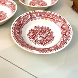 Royal Ironstone Memory Lane Red Transferware Dinnerware Fruit Bowls ...