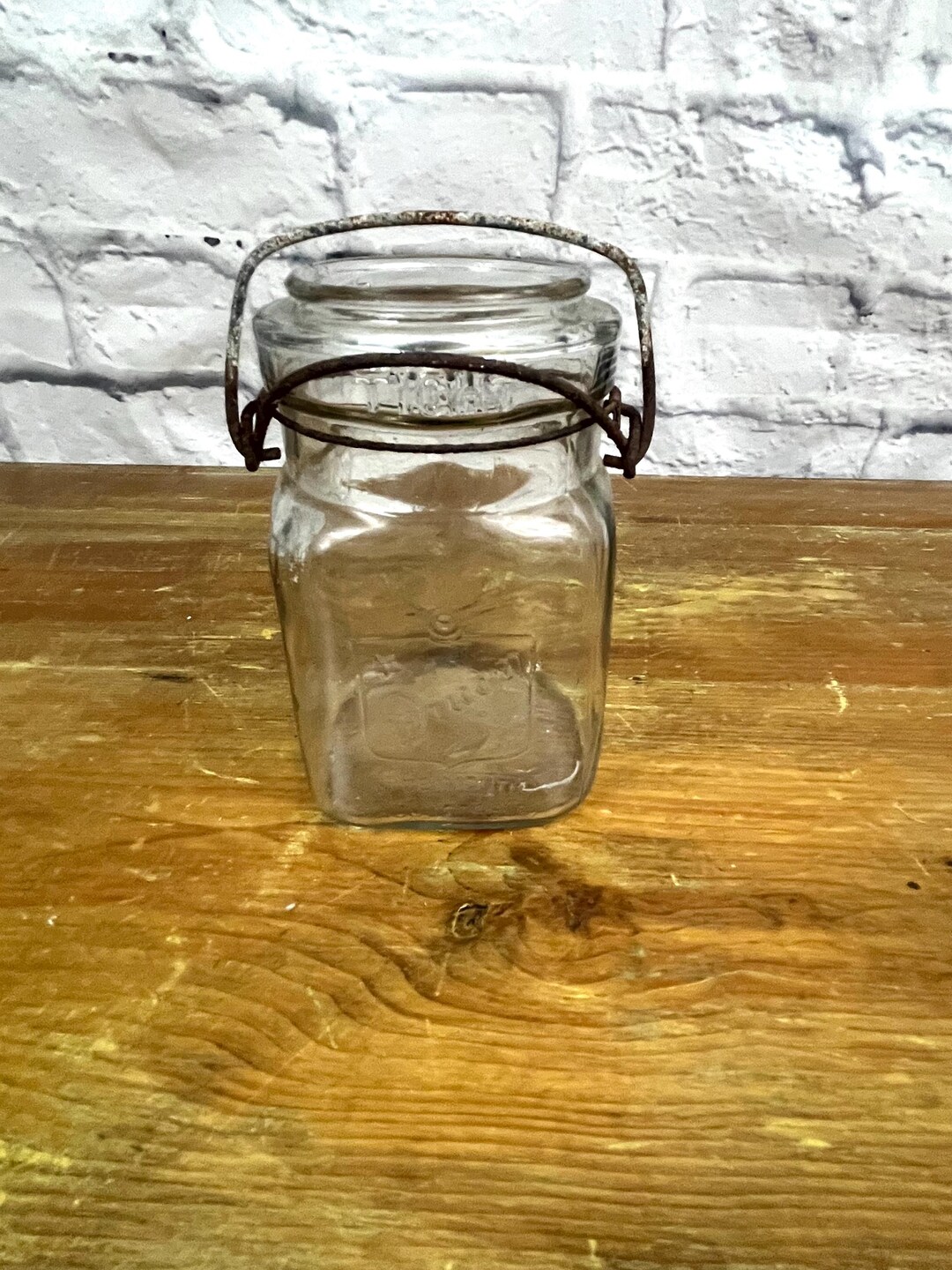 Vintage Glass "queen" Canning Jar Wide Mouth Pint Lidless Decorative ...