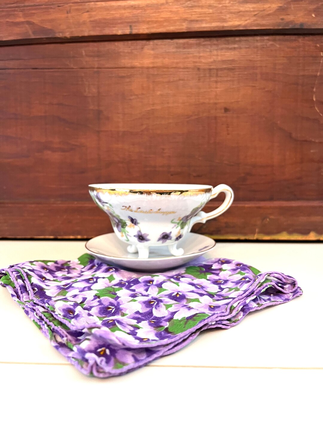 Vintage "the Last Supper" Teacup Violet Themed Teacup Comes With Sweet ...