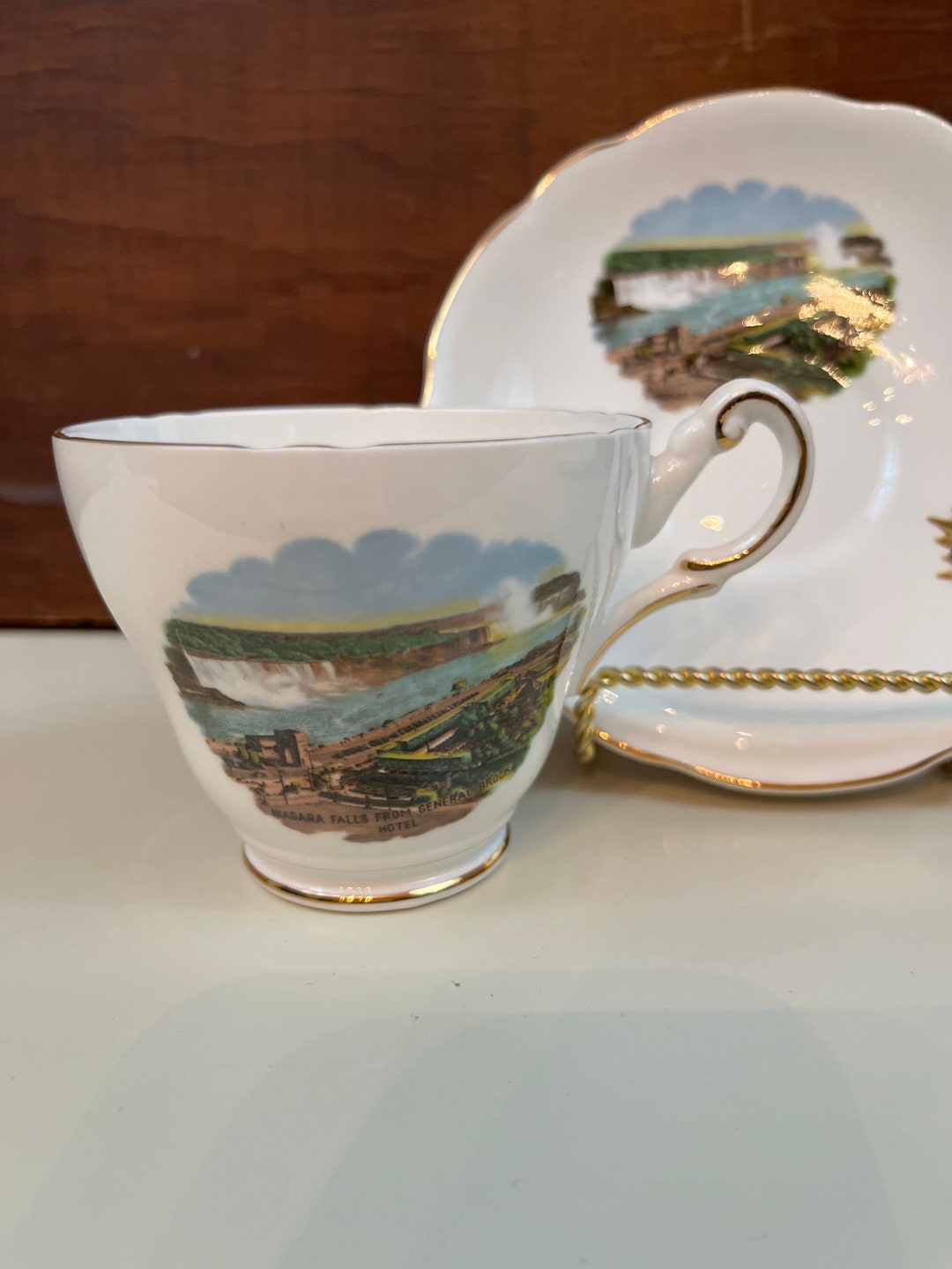 Vintage Niagara Falls General Brock Hotel Teacup Souvenir Gift Historic ...
