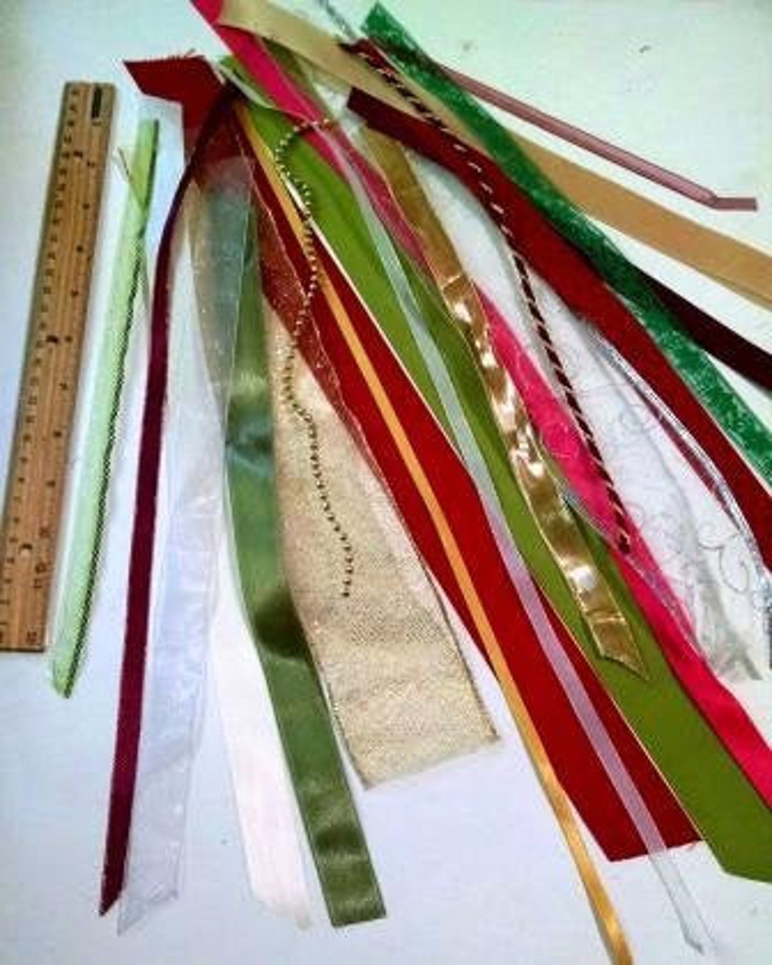 Christmas Ribbons and Trims Scrap Pack - Etsy