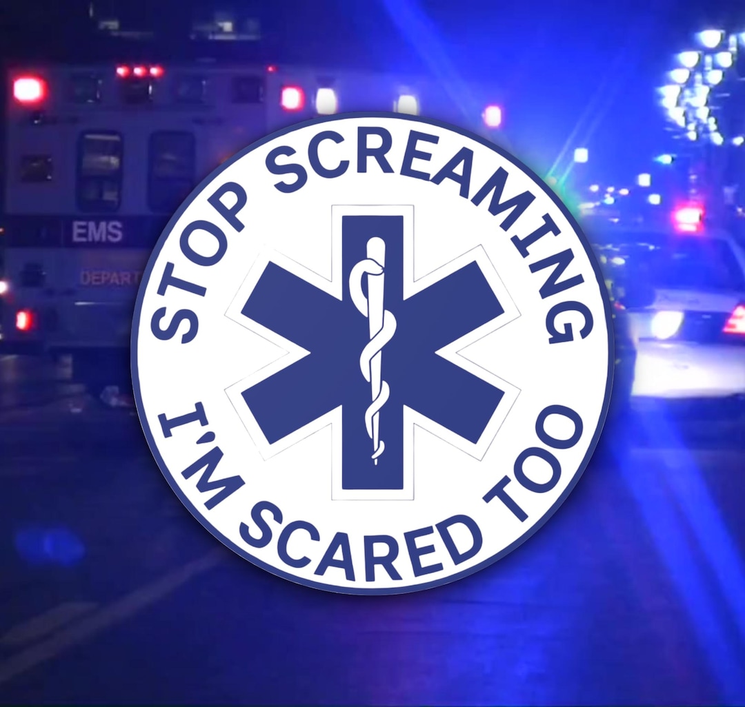 Stop Screaming I'm Scared Too! Round Vinyl Sticker | EMS Funny Decal - Etsy