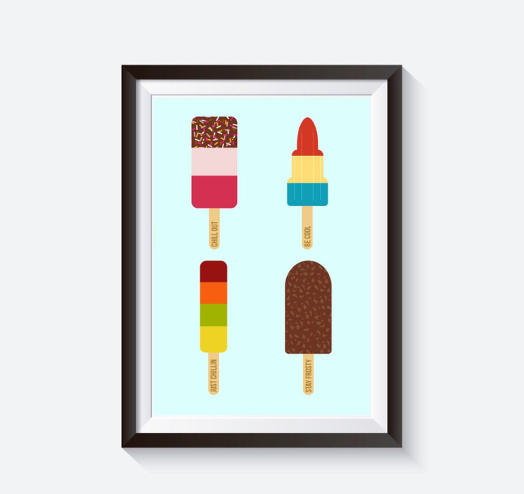 Illustration Ice Cream, Lolly Summer Kitchen Art, Illustrated Quotes ...