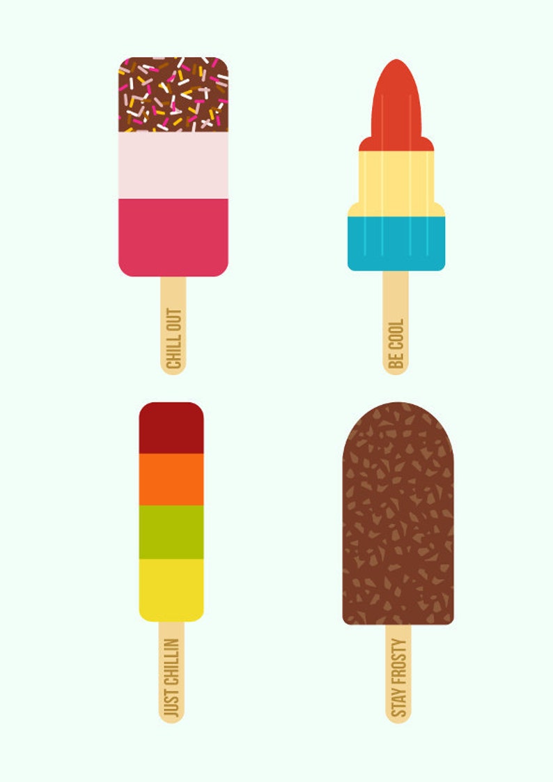 Illustration Ice Cream, Lolly Summer Kitchen Art, Illustrated Quotes ...