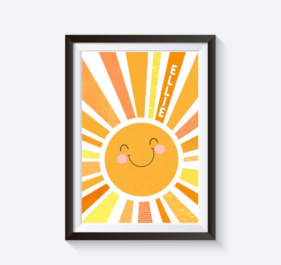 Sun Nursery Print Sun Ray Print Cute Sun Poster Nursery - Etsy