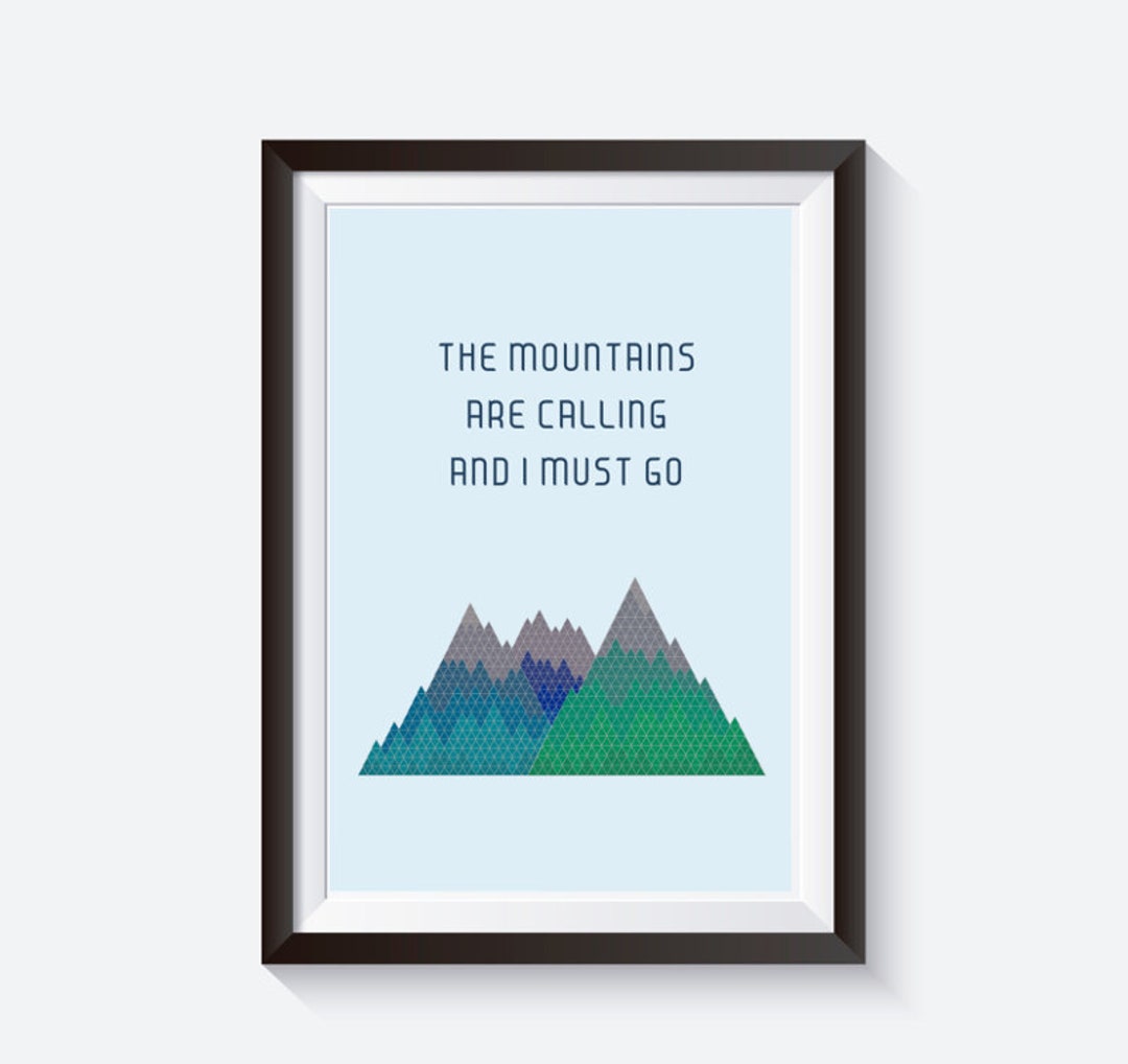Typographic Print, Mountain Illustration, Custom Quote Print ...