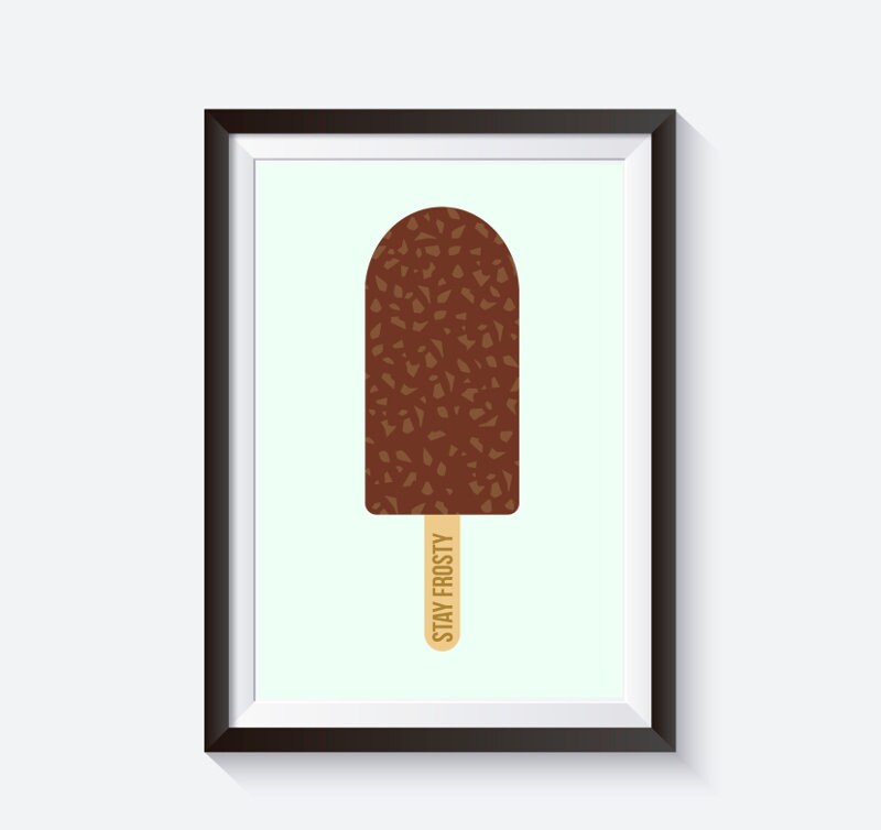 Ice Cream Illustration, Chocolate Illustration, Ice Cream Print, Ice ...