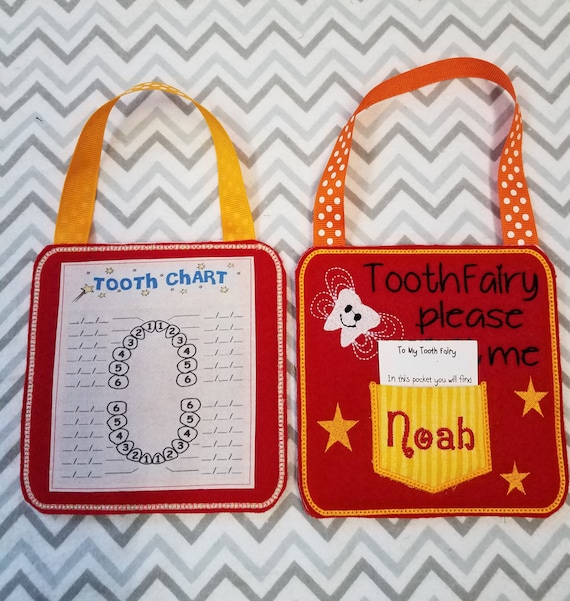 Tooth Fairy W/tooth Chart With NAME Tooth Fairy Pillow | Etsy