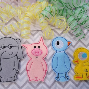 Finger Puppets Sets Elephant, Piggie, Pigeon & Chick - Etsy