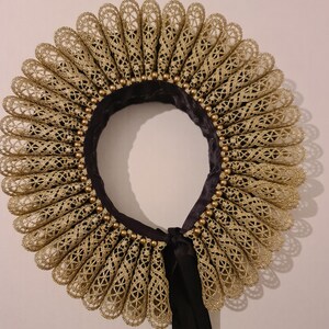 Tudor Elizabethan Renaissance Neck Ruff Gold Lace With Pearls. - Etsy