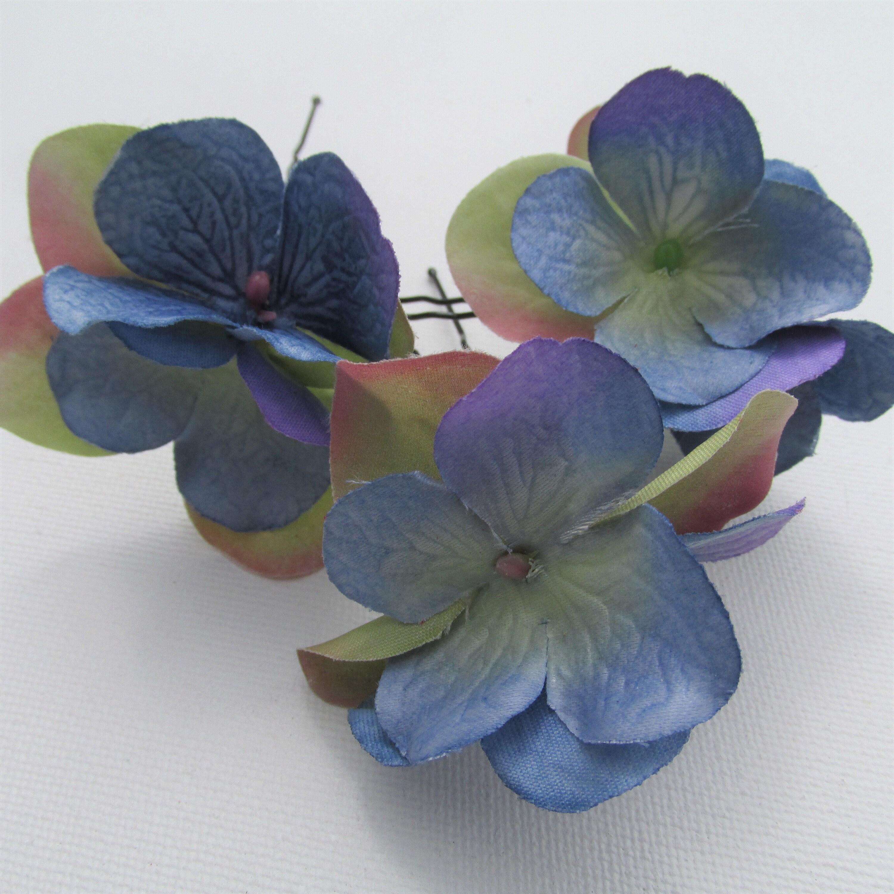 3 X Blue Hydrangeas Hair Pins Wedding Hair Pins Set of 3 | Etsy