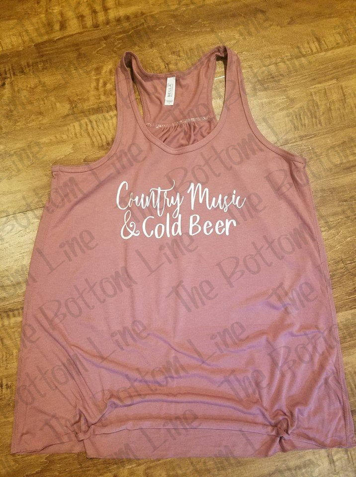 Country Music & Cold Beer Top//Concert Tank Top//Womens Funny | Etsy