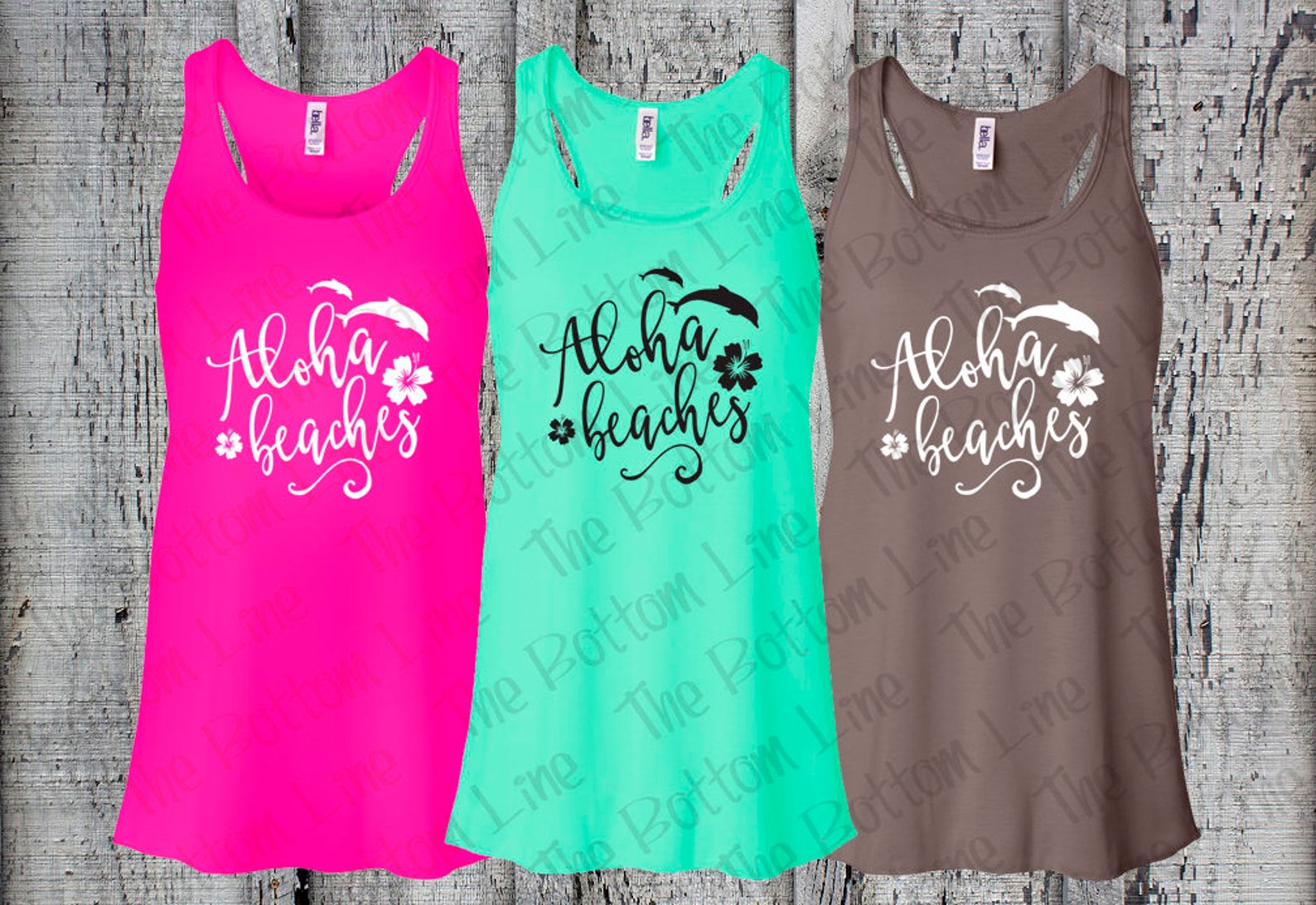 Aloha Beaches Tank Top//Flowy Tank//Womens Funny Shirt//Party | Etsy