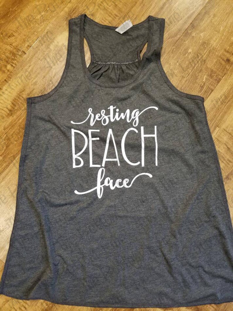 Resting Beach Face Tank Top//Flowy Tank//Womens Funny | Etsy