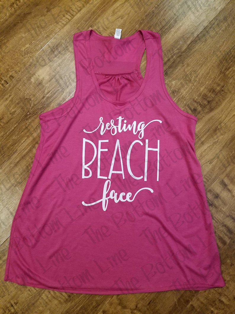 Resting Beach Face Tank Top//Flowy Tank//Womens Funny | Etsy