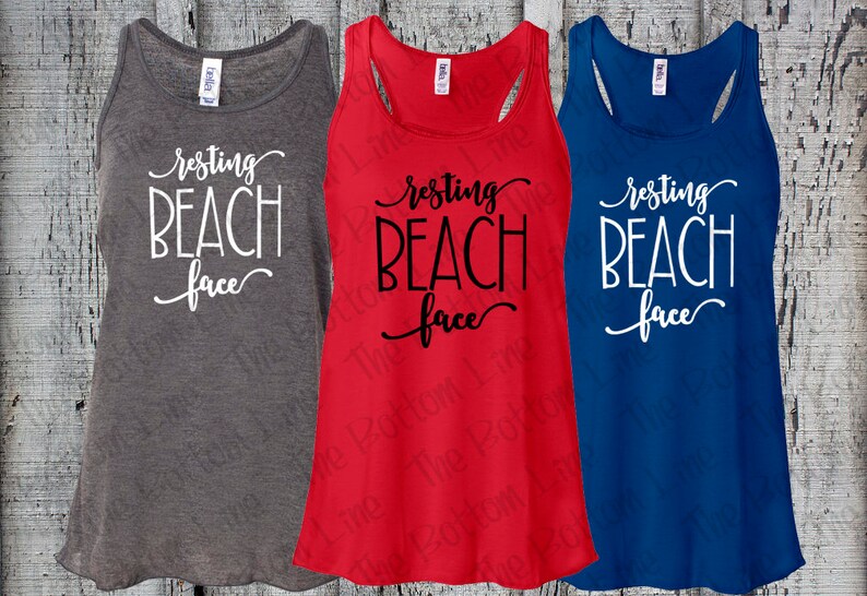 Resting Beach Face Tank Top//Flowy Tank//Womens Funny | Etsy