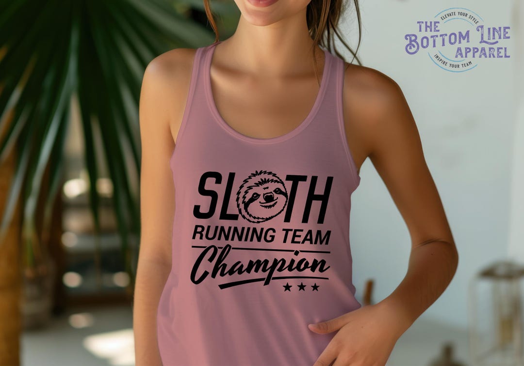 Sloth Running Team Champion Tank Top - Funny Ladies Racerback - Etsy