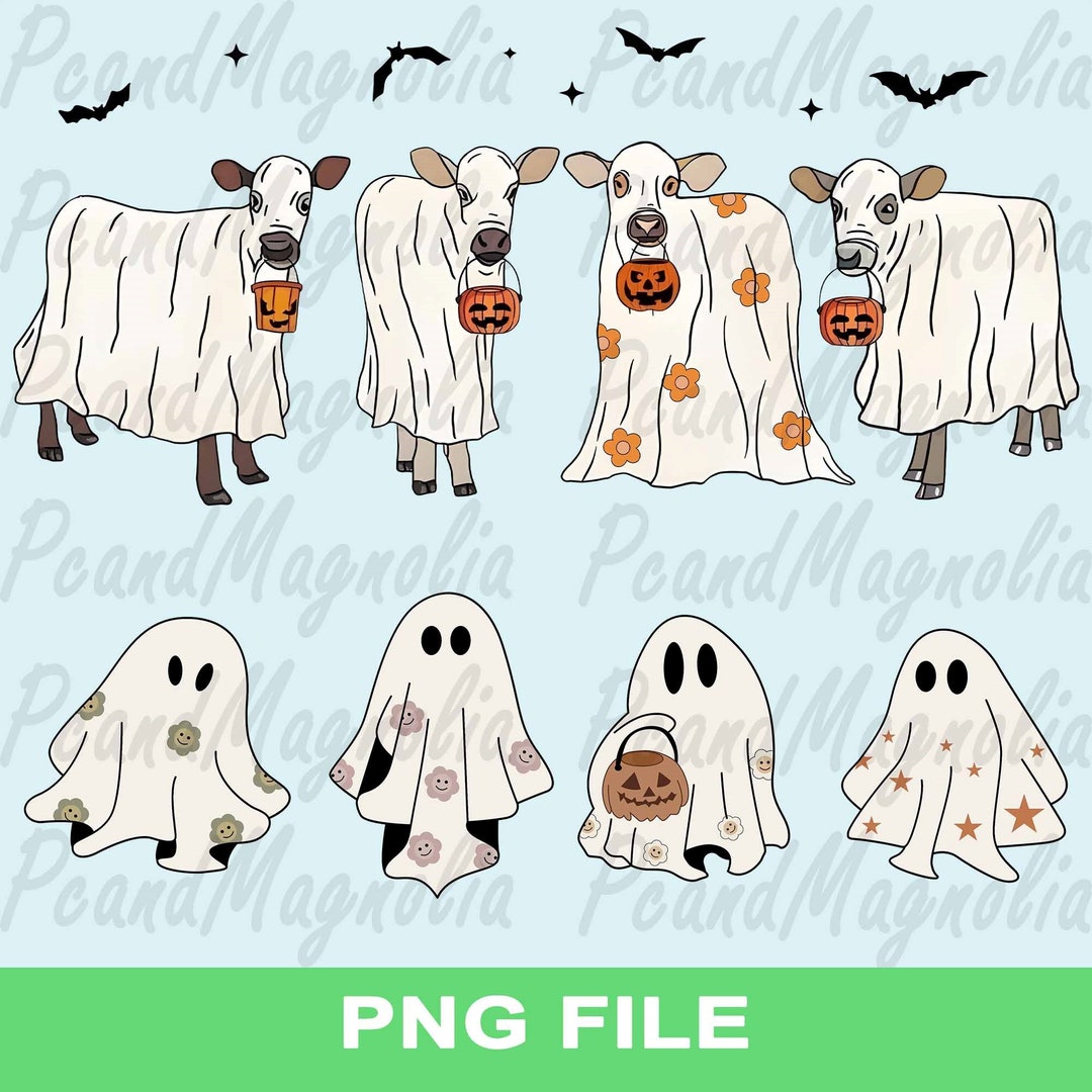 Cute Ghost Cow PNG Halloween Png Cow Png Ghost Cows Png - Etsy