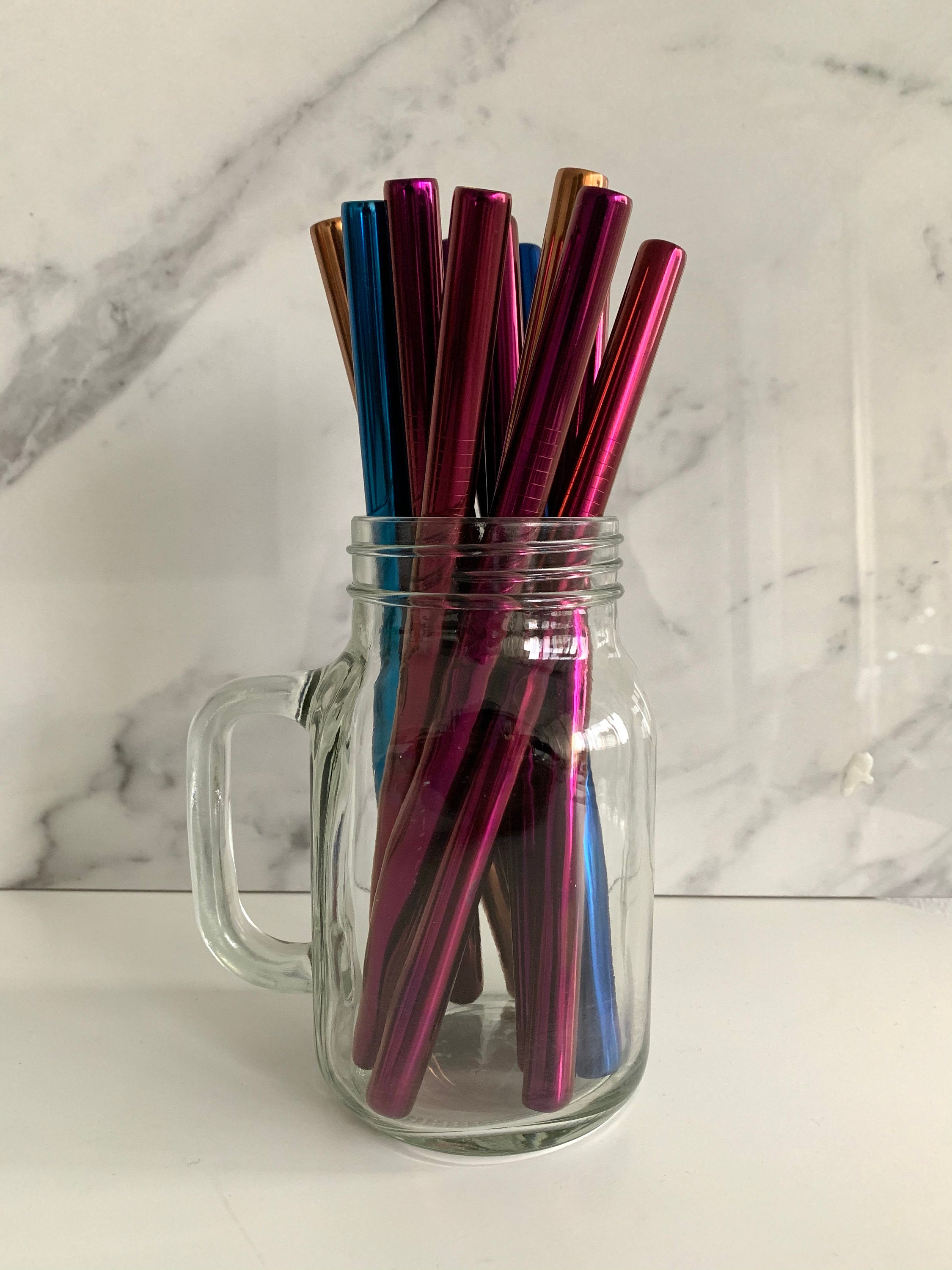 Home & Living Purple Stainless Steel Bubble Tea Straw Imperfect Kitchen ...