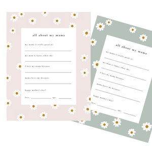 Mother's Day Printable Interview for Kids, Includes Grandma Interview ...