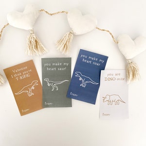 Dino Valentines Cards, Digital Printable Dinosaur Valentine Cards, Set ...