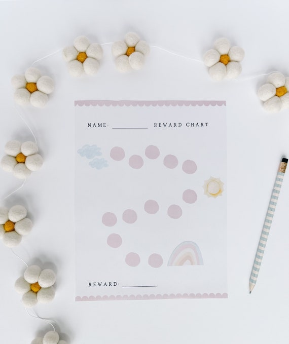Printable Reward Chart for Kids Cute Sticker Toddler Reward | Etsy