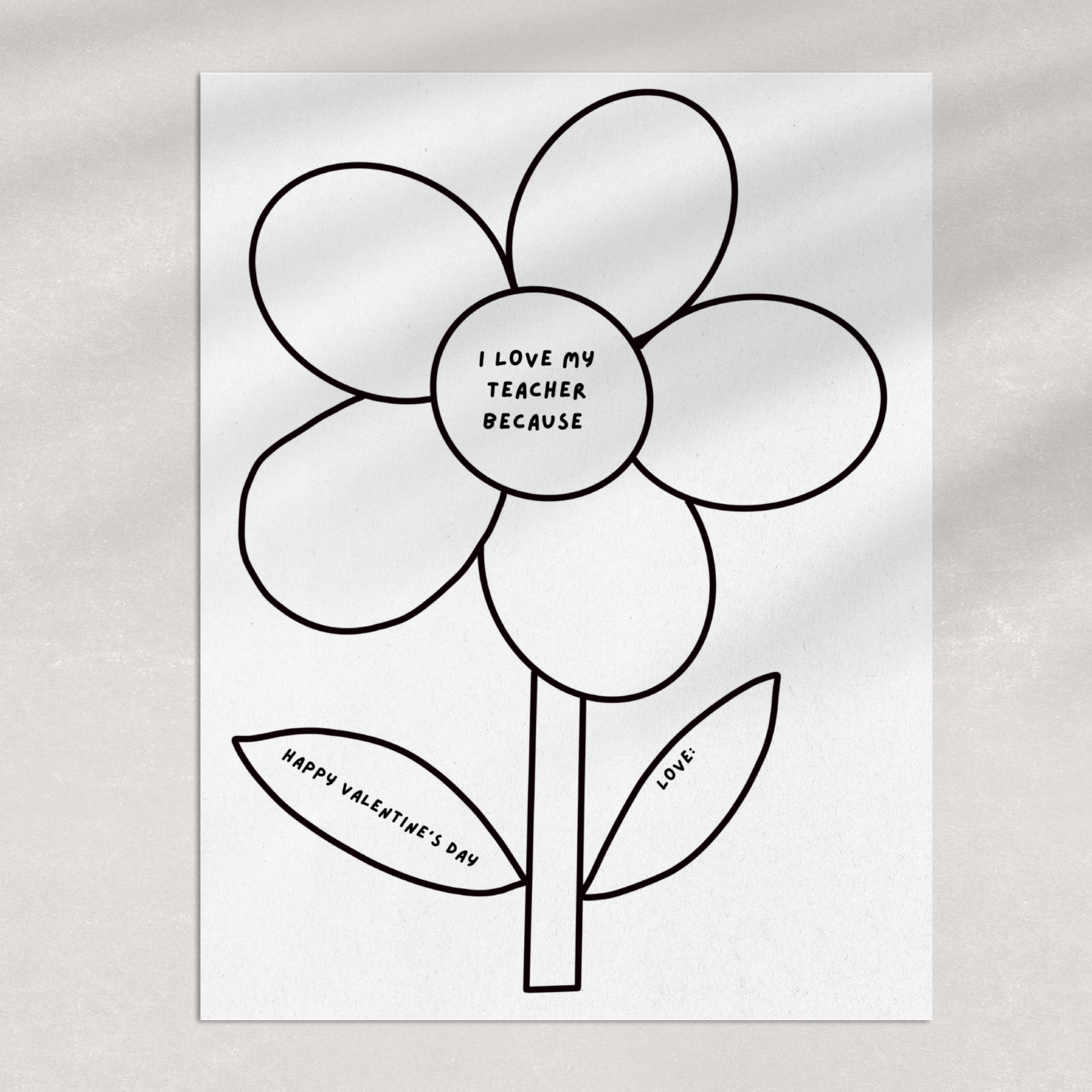 Printable Valentine’s Day Activity for Teachers - Kids Coloring Sheet ...
