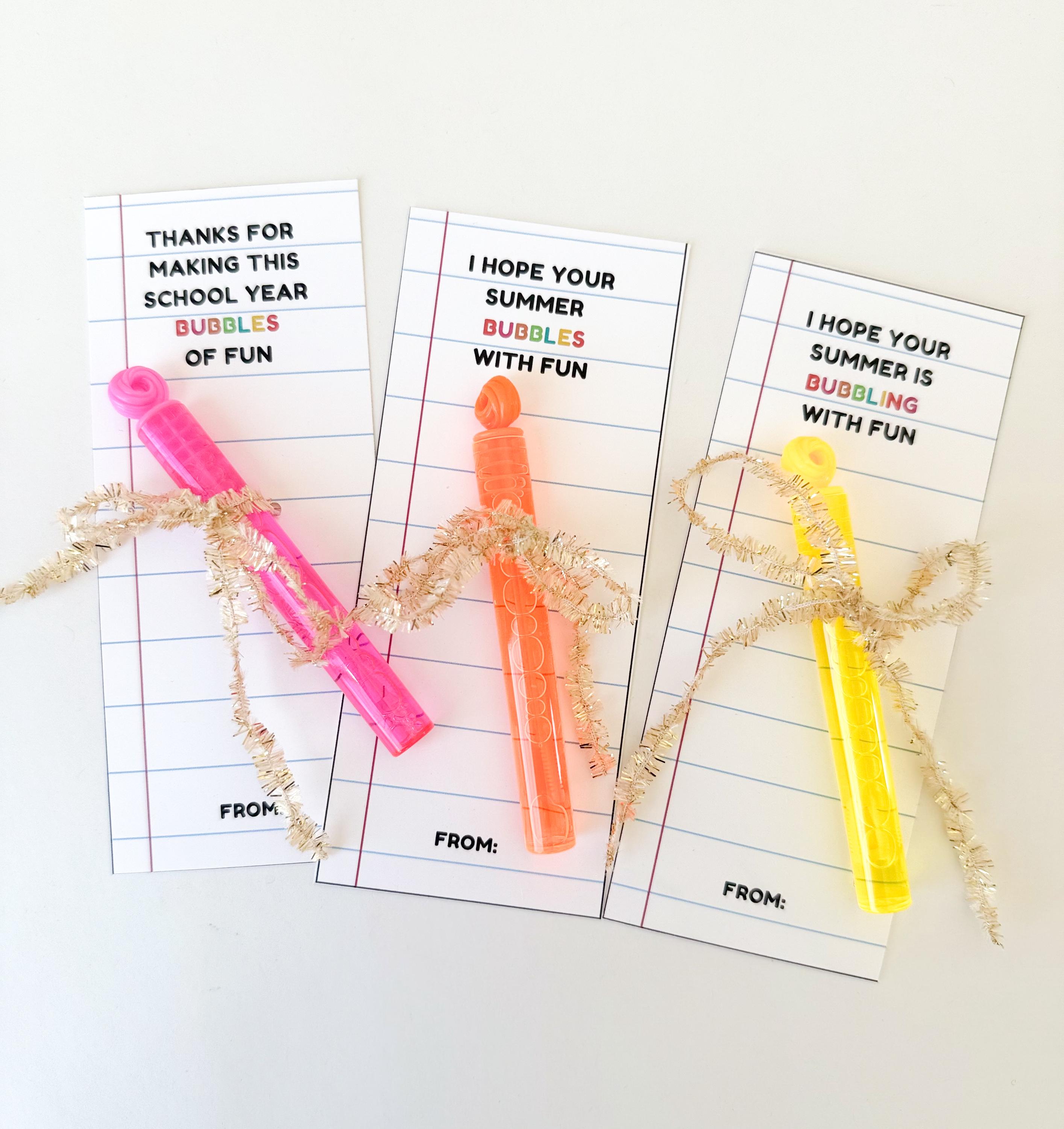 Classmate Gift Tag for Bubbles, End of Year Tag, End of School Tag ...